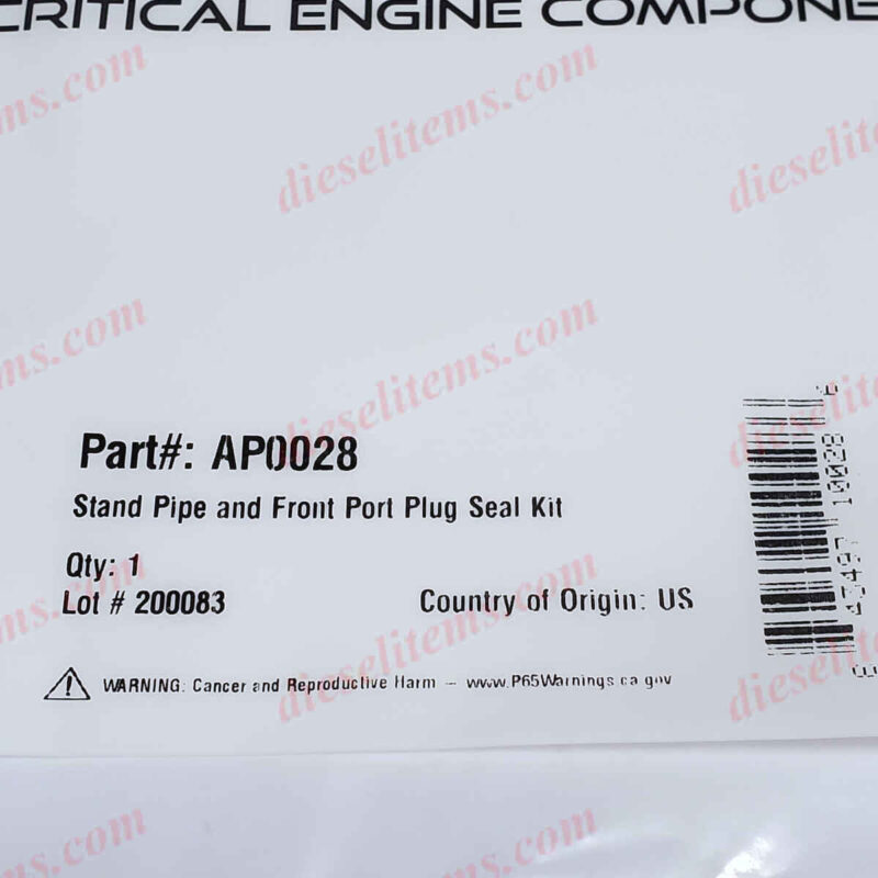 AP0028 Stand Pipe Front Port Plug Seal Kit Alliant Power for Ford 6.0L ...